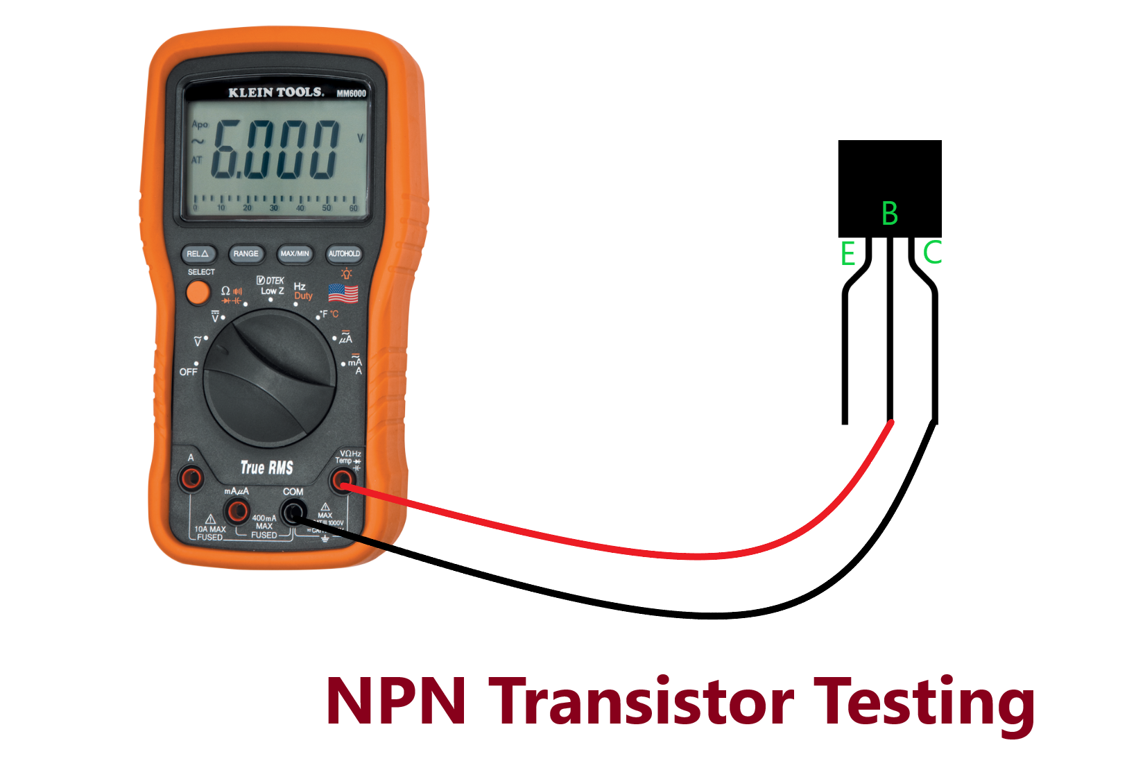 Transistor terminals Practical using a Multimeter - NCVT MIS
